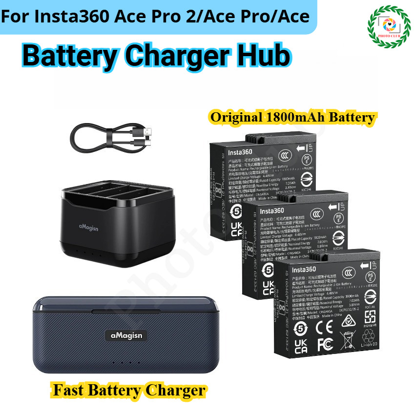 Fast Battery Charger สําหรับ Insta360 Ace Pro 2 Original 1800mAh ...