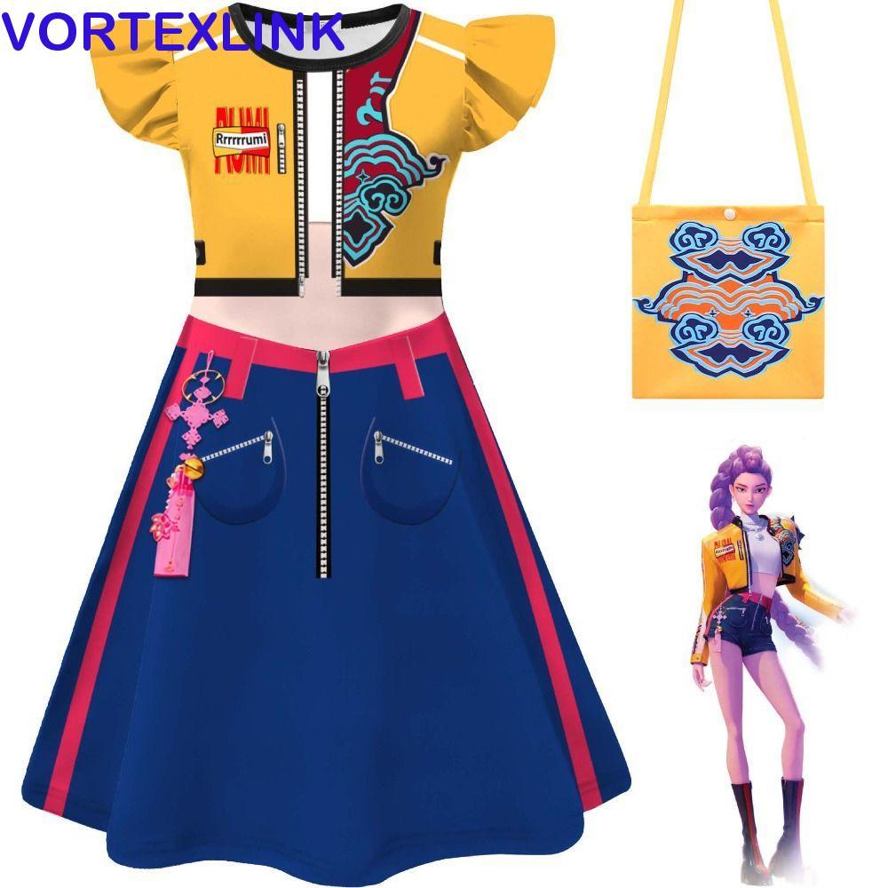 Vortexlink Rumi คอสเพลย์เครื่องแบบ Elegant Dress with 3D พิมพ์รูปแบบ ...