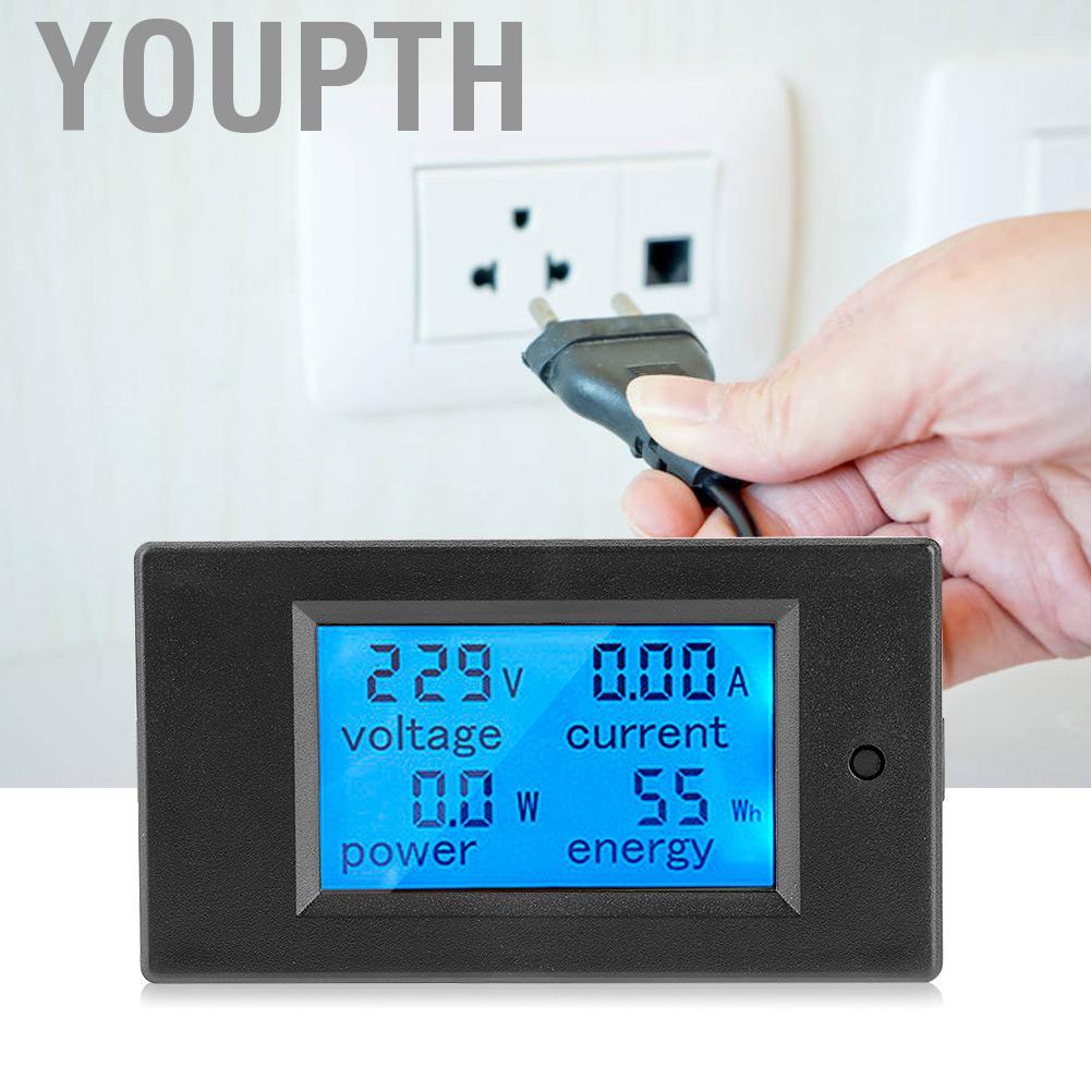 youpth Digital Power Meter Monitor แรงดันไฟฟ้า KWh Watt สำหรับการ ...