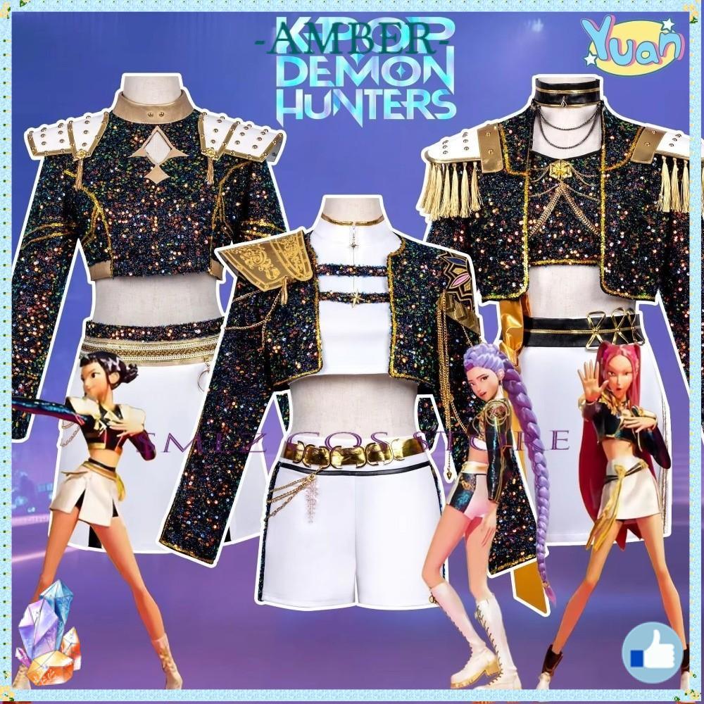 ชุดคอสเพลย์ AMBER Demon Hunter และ Rumi วง K-pop, พร้อมชุดแสดงสำหรับมิ ...