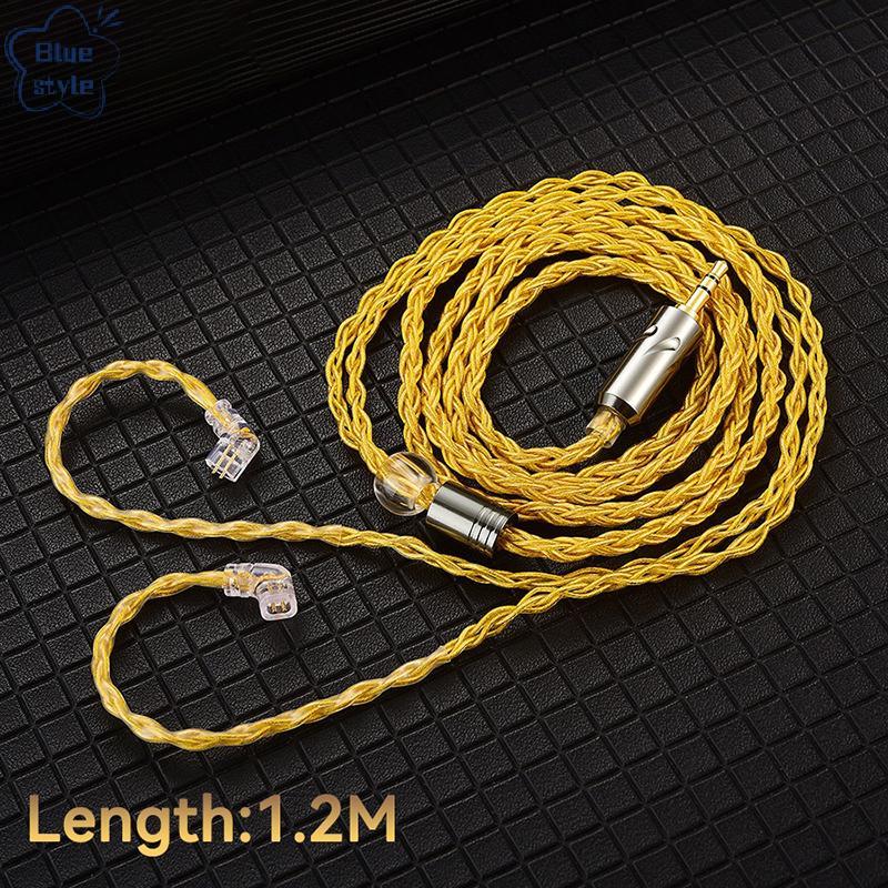 Bluestyle QKZ T1 สายหูฟัง 8 Strand ทองแดงชุบเงินอัพเกรดสาย 3.5 มม.สายหู ...