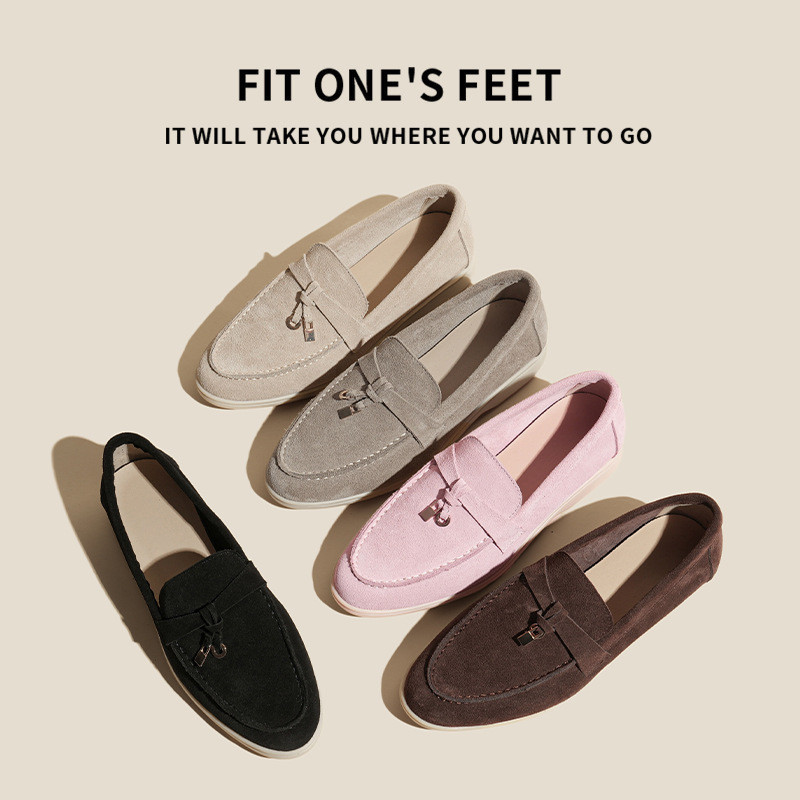 LP Loafers ใหม่ของแท้ รองเท้าส้นแบนดีไซน์พิเศษ หนังแท้จาก Loro Piana ...