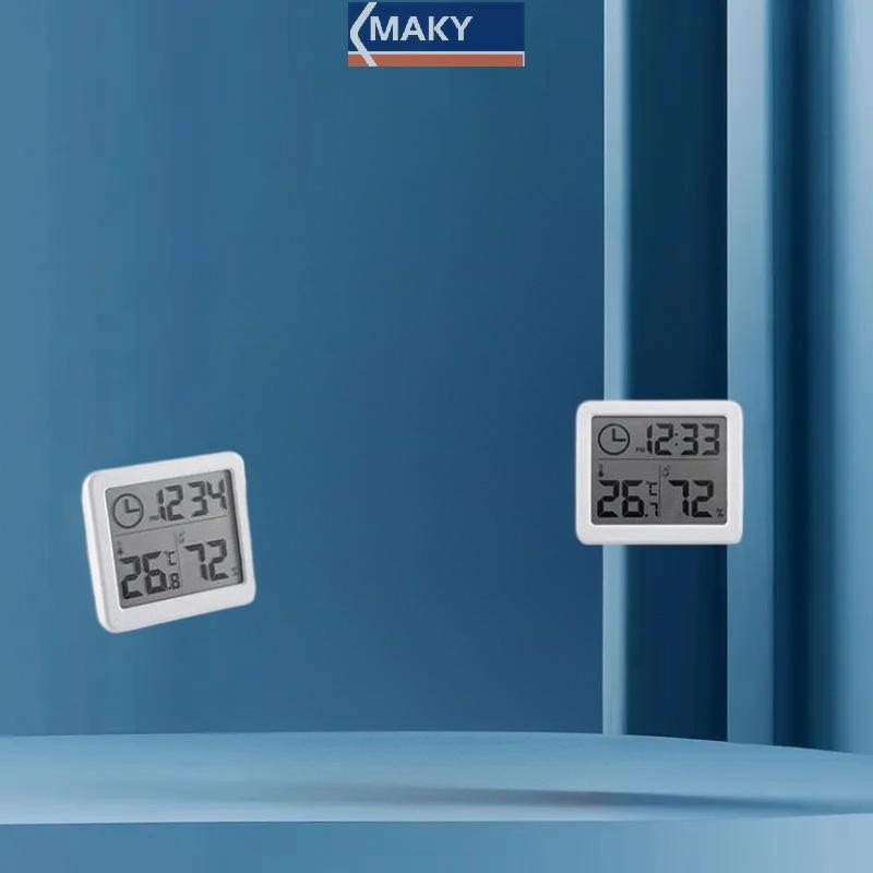 MAKY นาฬิกาดิจิตอลขนาดใหญ่พร้อมการแสดงอุณหภูมิและความชื้น หน้าจอ LCD ...