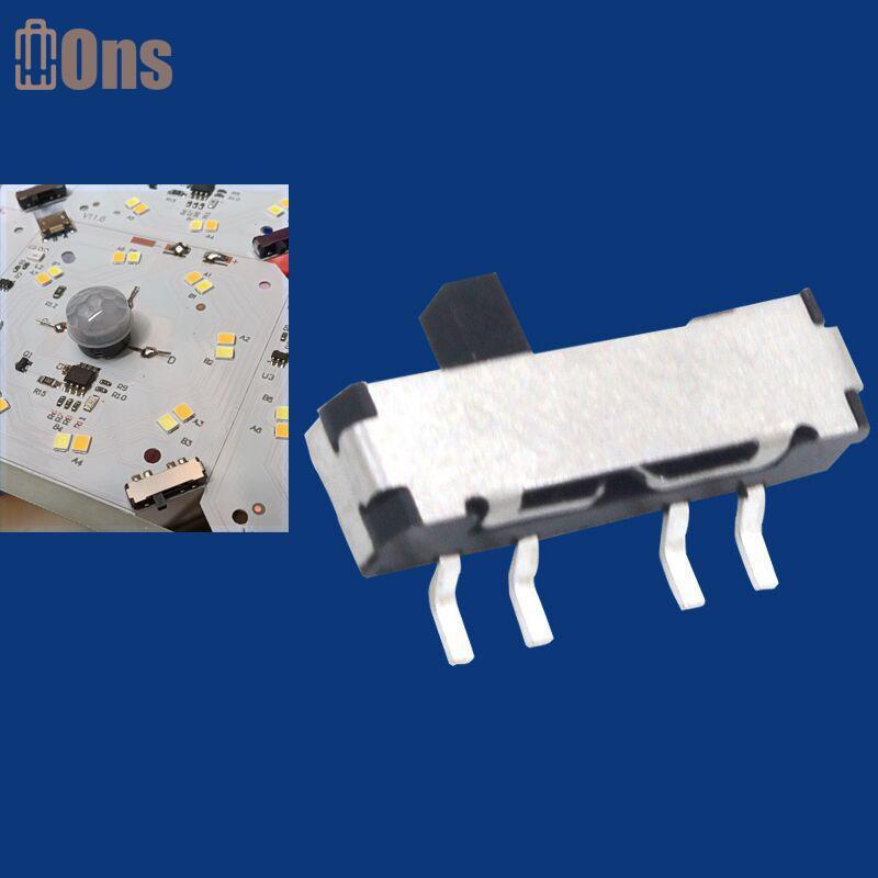 Ons 10 ชิ้น Mini Slide Switch 4 Pin On-OFF 3 ตําแหน่ง Micro Toggle ...
