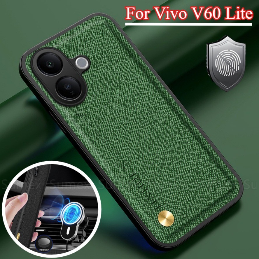 กันกระแทกหนังกลับสําหรับVivo V60 Lite 5G 4Gกล้องป้องกันกรณีรถผู้ถือ ...