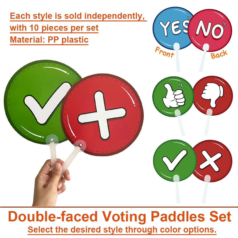 10 ชิ้น Voting Paddles ใช่ No / True False / Thumbs Up Down Paddles ...