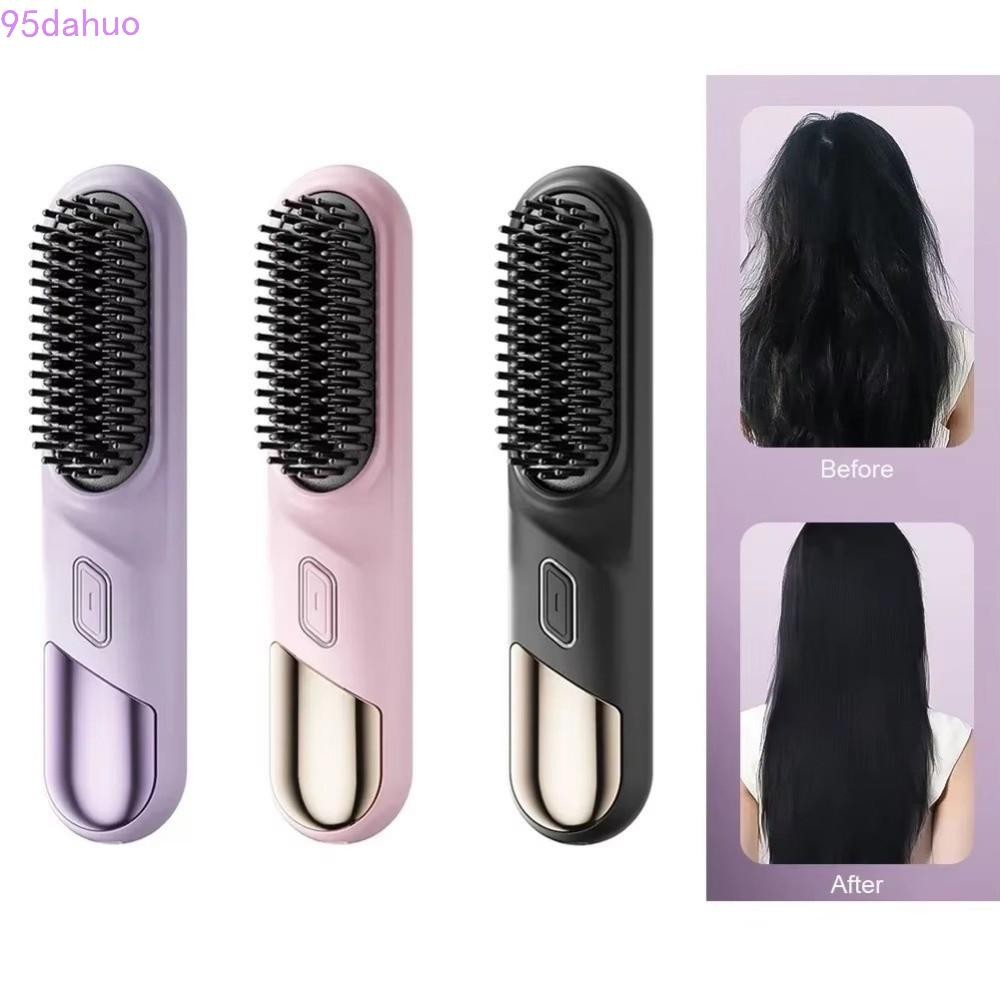 เครื่องหนีบผมไร้สาย DAHUO, USB ชาร์จ 4 ระดับอุณหภูมิแปรงผมไฟฟ้า, แปรงจัดแต่งทรงผม Anti-Scald ...