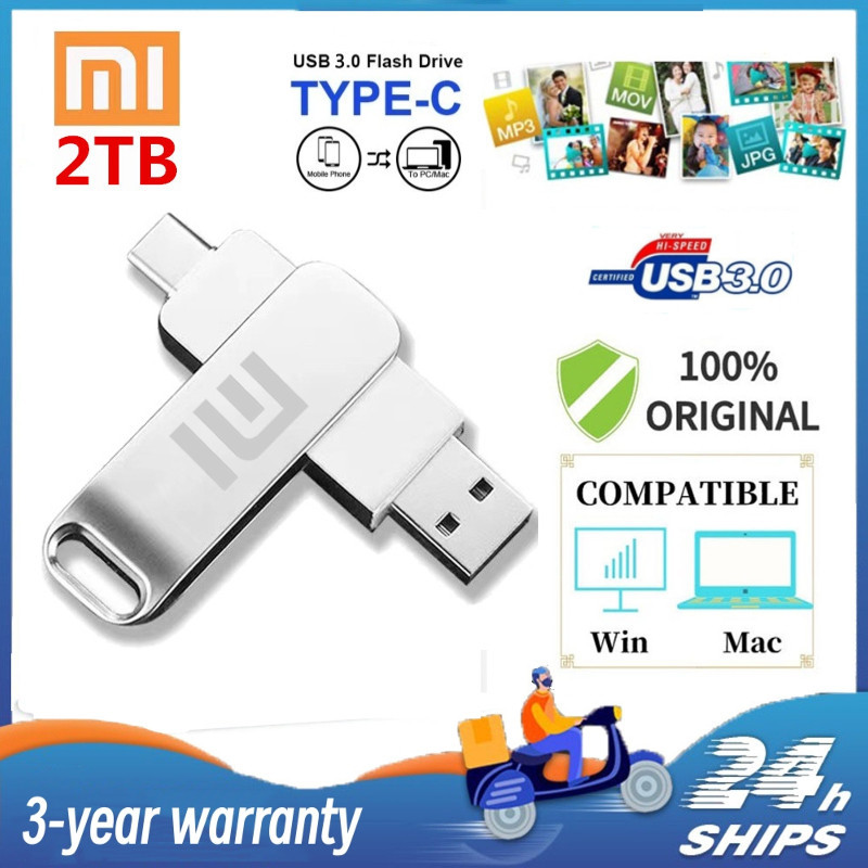 Xiaomi FlashDrive 3in1 แฟลชไดรฟ์โลหะความเร็วสูง 2TB 1TB Type-C แบบ Dual ...