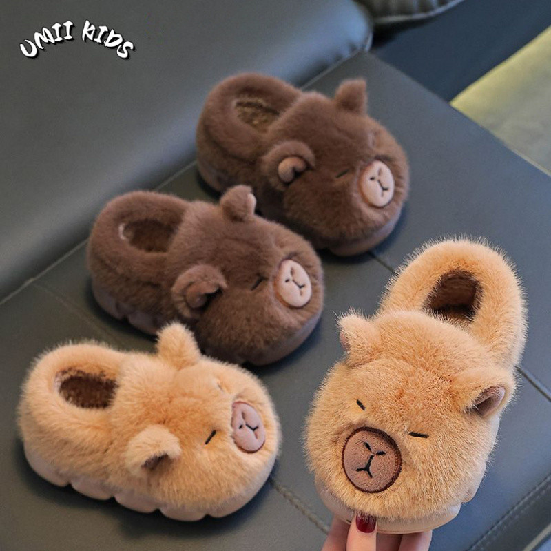 UMII KIDS รองเท้าแตะผ้าฝ้ายสำหรับเด็กชายและเด็กหญิง ใช้ในบ้านได้น่ารัก ...