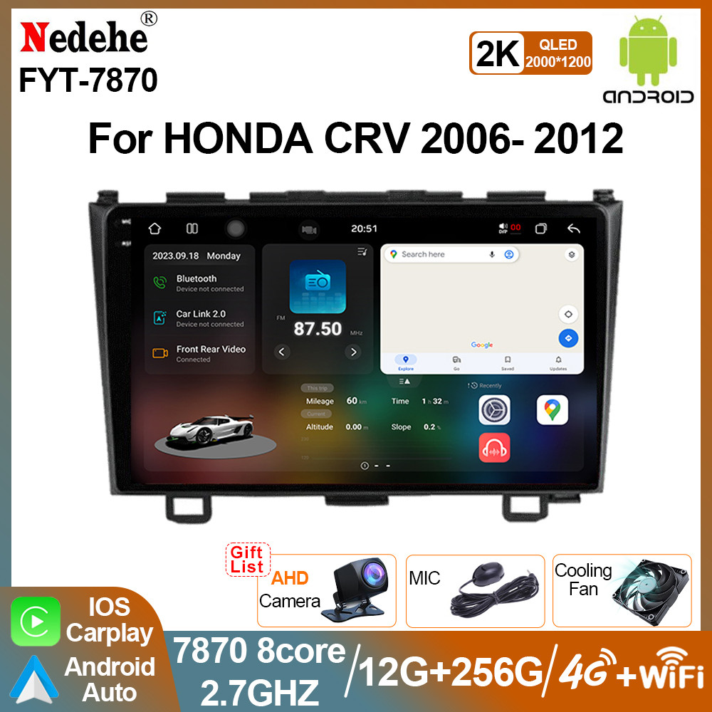 7870 2.7GHZ/7862/8581 Honda CRV 2007 -2012 Android Carplay Monitor 2K QLED เครื่องเสียงรถยนต์ ...