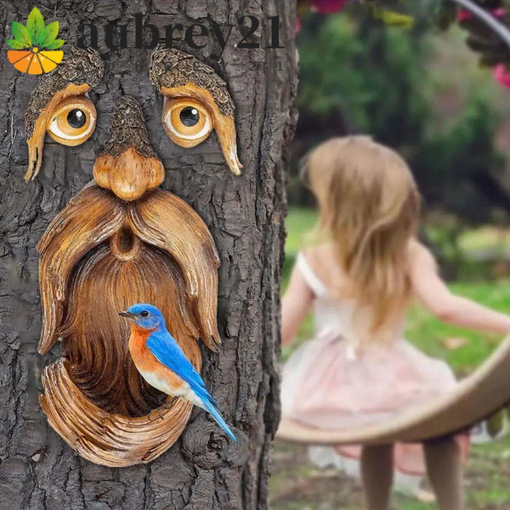 AUBREY1 Amusing Old Man Face Sculpture,เครื่องประดับที่ไม่ซ้ํากัน Tree ...