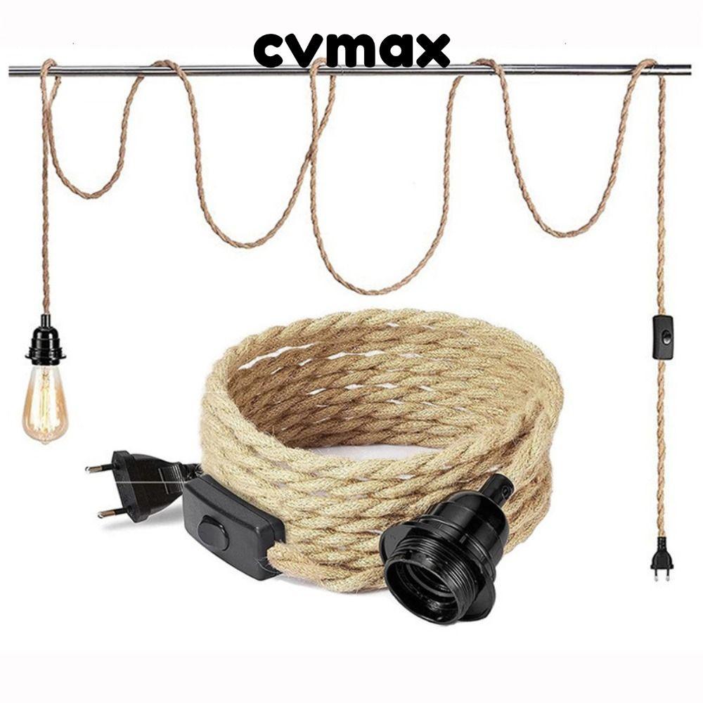 CVMAX เชือกฐานโคมไฟ EU ปลั๊กพร้อมสวิตช์ DIY ซ็อกเก็ตพลาสติก 2M | Shopee Thailand