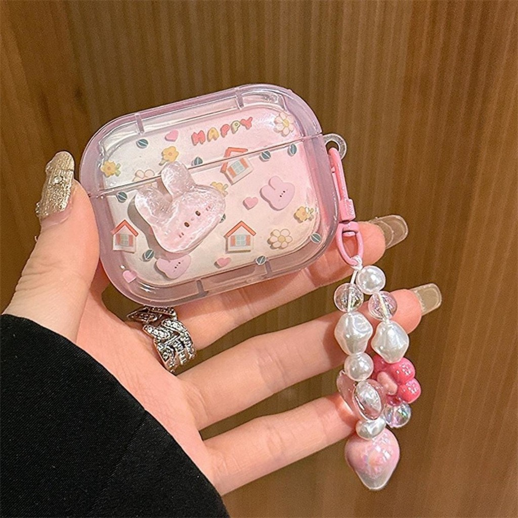Diy Cute Chain Rabbit เหมาะสําหรับ airpdods1/2/3 Generation เคสป้องกัน ...