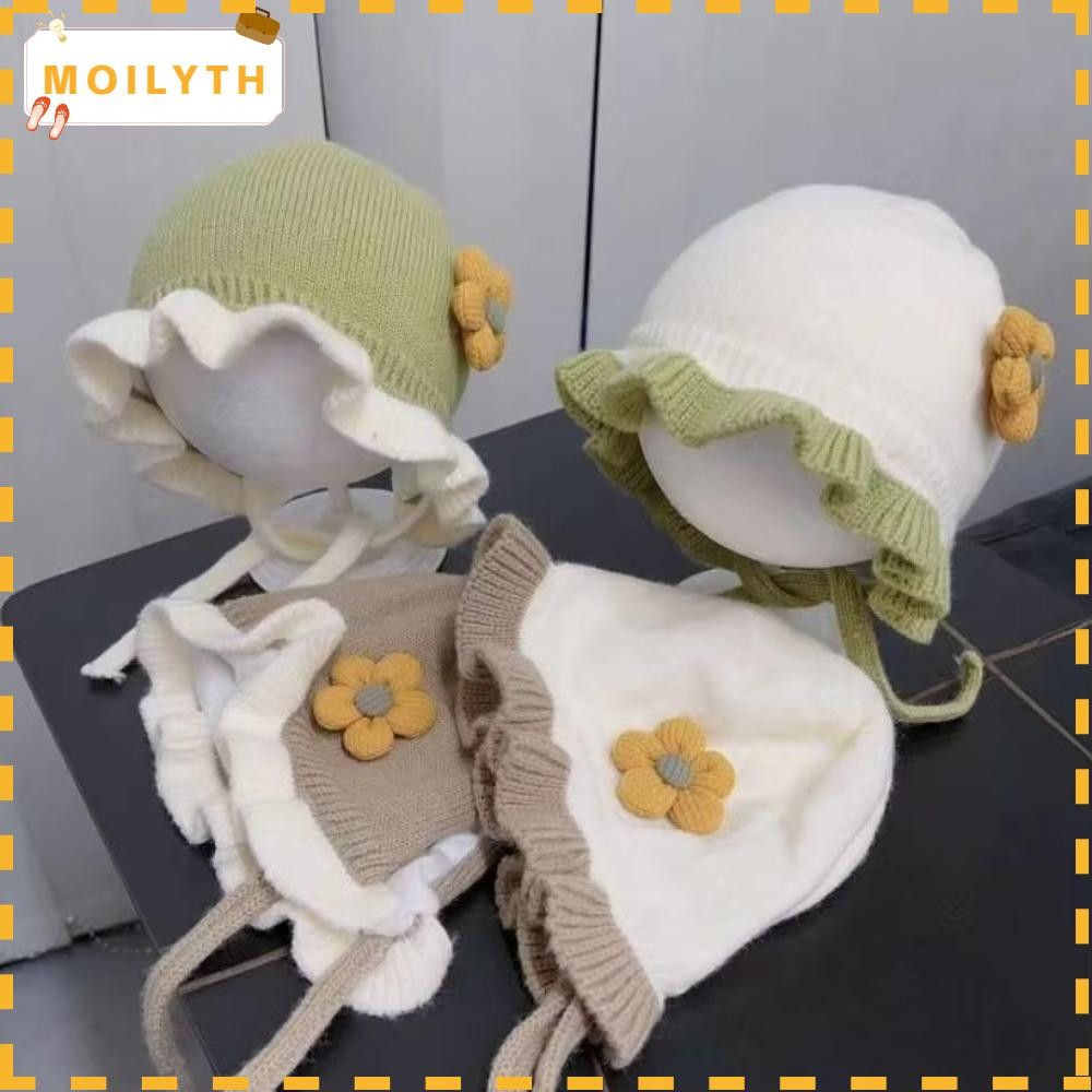 MOILYTH Bonnet Caps ถักหนา พลัสซ์ หมวกป้องกันหู สำหรับเด็กแรกเกิดและฤดู ...