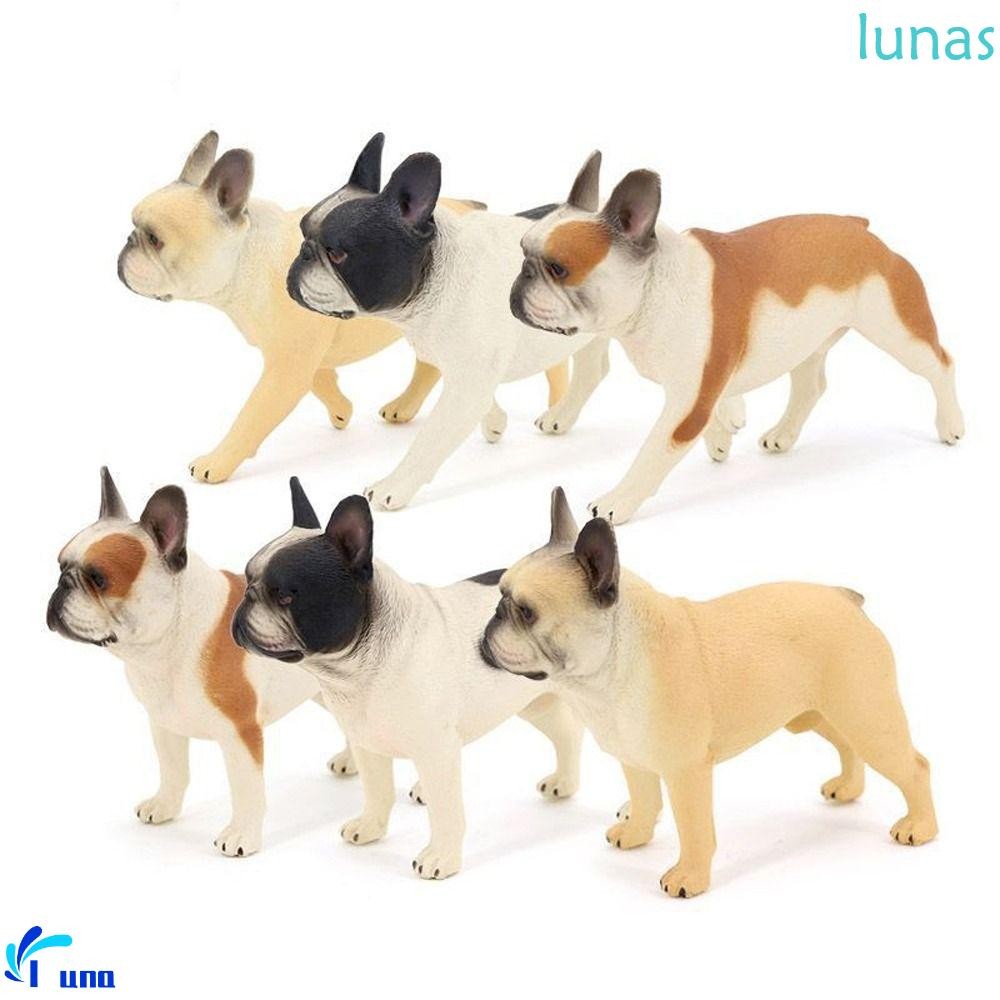 LUNASOL Bulldog ตุ๊กตา, สุนัขฟาร์มสมจริงสัตว์, ลูกสุนัขสัตว์เลี้ยง ...