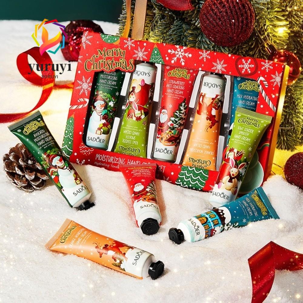 YURUYI 5pcs Repair Hand Lotion, Anti Cracking SADOER Hand Cream Set, Soft Brighten Christmas ...