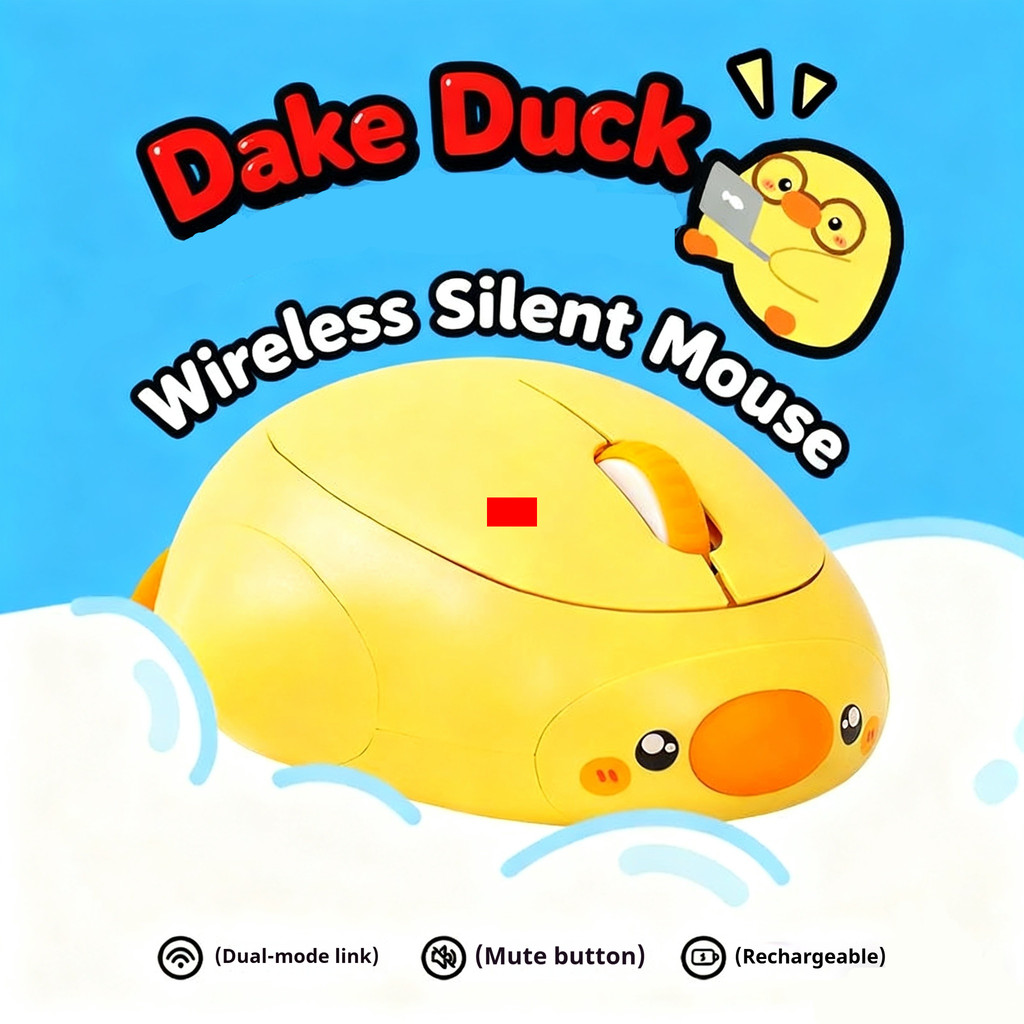 Dake Duck เมาส์เงียบไร้สายสามโหมดสลับ typec ชาร์จเมาส์น่ารักการ์ตูนสาว ...