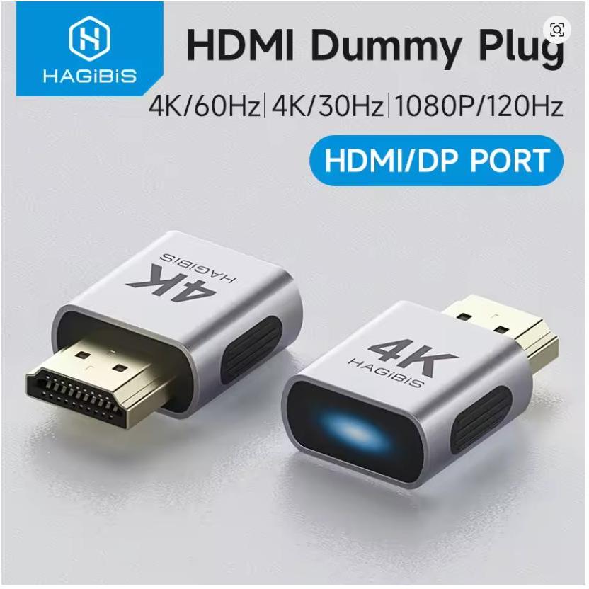 HAGIBIS 4K HDMI DUMMY PLUG DisplayPort EDID EMULSION PLUG HEADLESS ...