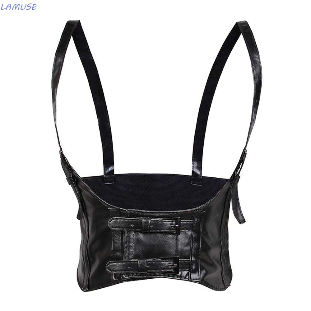 LAMUSE Cummerbund Corset หนังPU สไตล์เกาหลีวินเทจพังค์ มีเข็มขัด ...