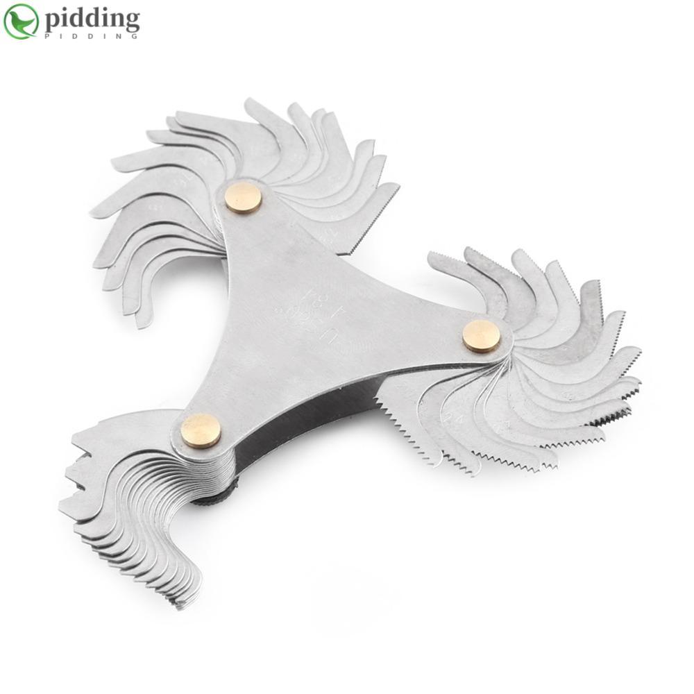 PIDDING 51 ชิ้นชุดเกจวัดเกลียว, สแตนเลส 8484 TPI (เกลียวต่อนิ้ว) ช่วงสก ...