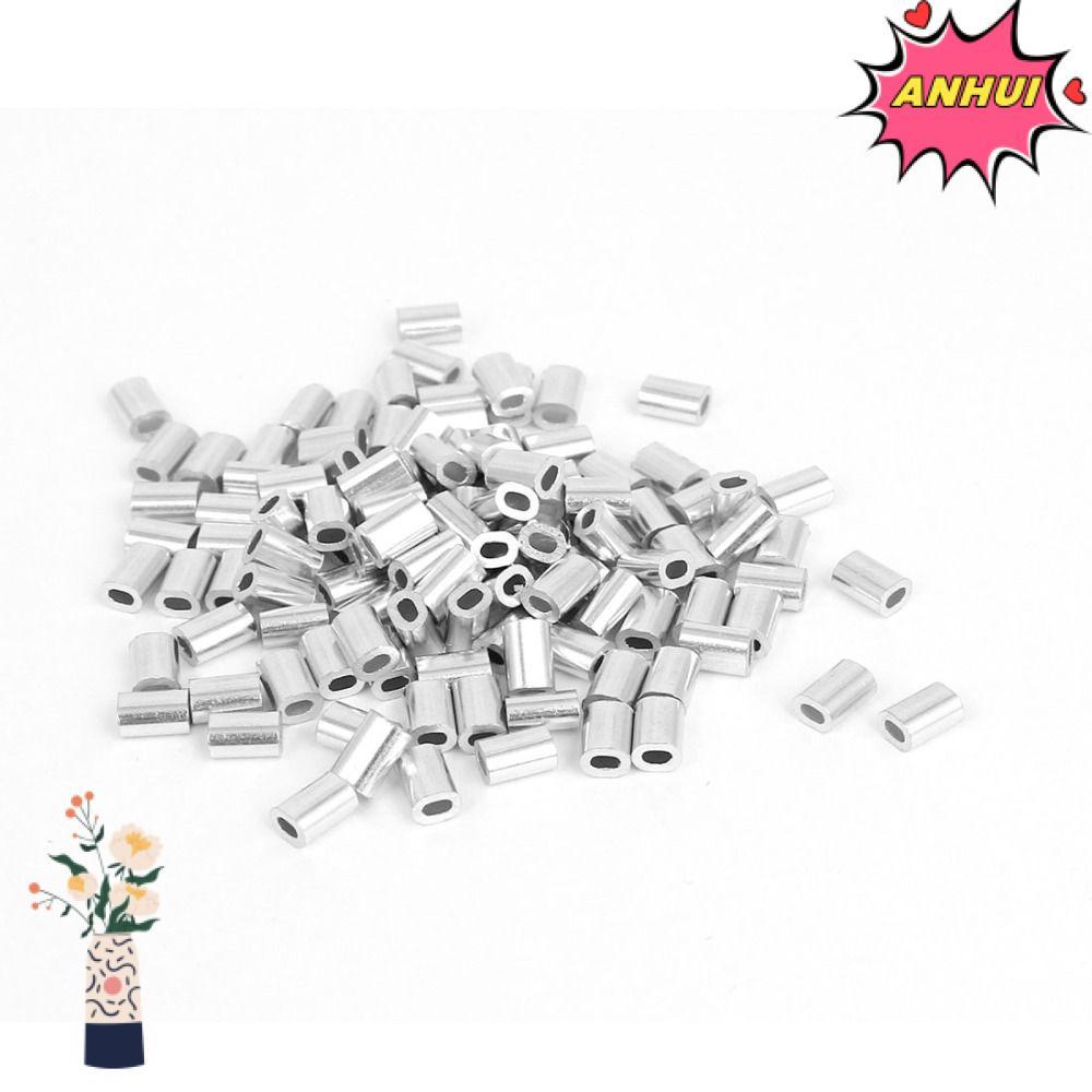 ANHUI 100pcs Ferrules แขน, 0.8/1.0/1.2/1.5/2.0/3.0 มม.รูปไข่ตกปลาลวด ...
