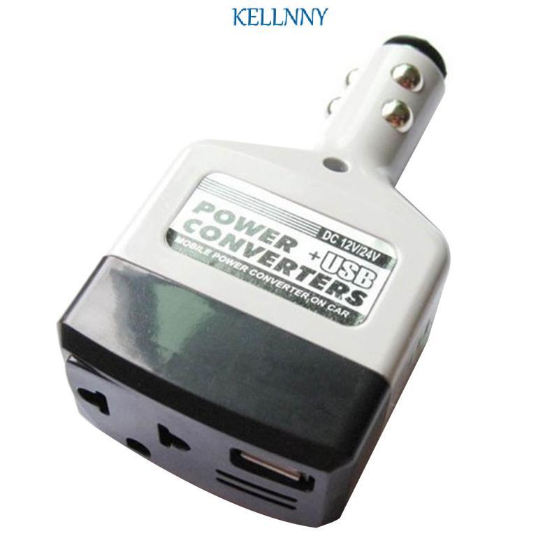 Kelln DC 12V 24V เป็น AC 220V อินเวอร์เตอร์ในรถยนต์พร้อมอินเทอร์เฟซ USB ...