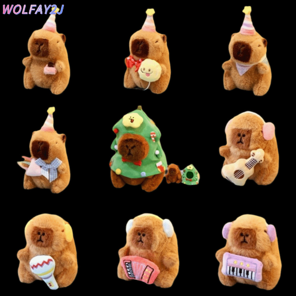 พวงกุญแจหมอนนุ่มหมาป่าสองศีรษะ แบบน่ารัก stylo capybara และสัตว์เลี้ยง ...