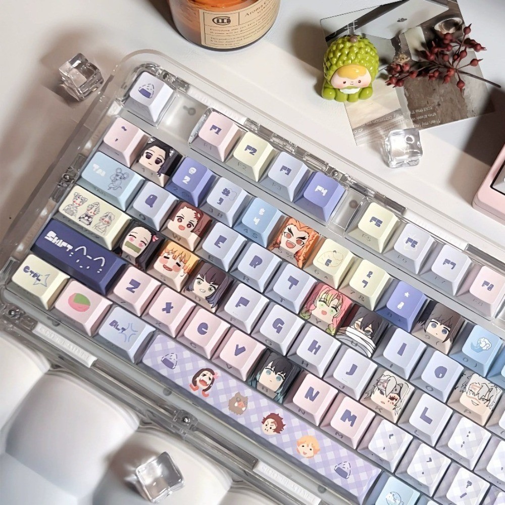 Demon Slayer Keycaps 130 คีย์โปรไฟล์เชอร์รี่ PBT Wooting Aula F75 Dye ...