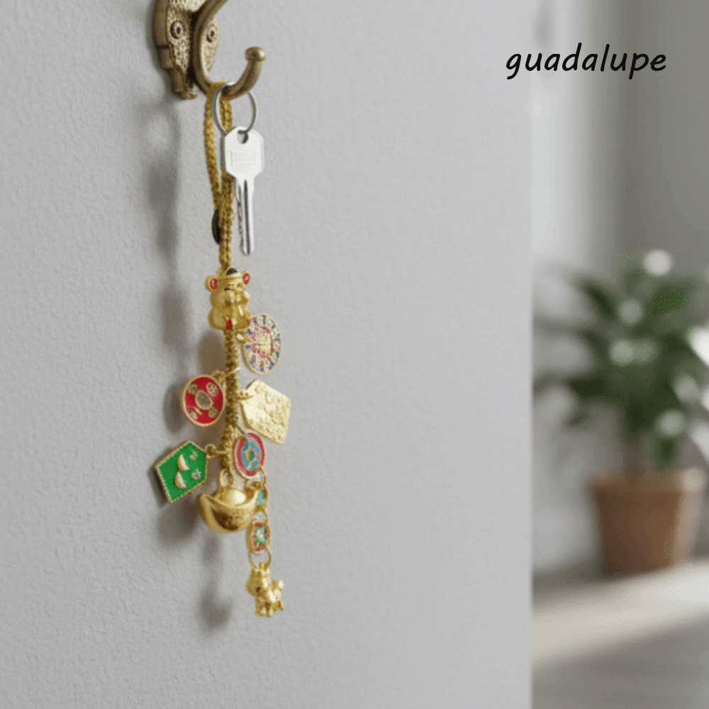 GUADALUPE ทอมือ Plutus Lucky พวงกุญแจ, Retro เชือกเส้นเล็กสั้นจีน ...