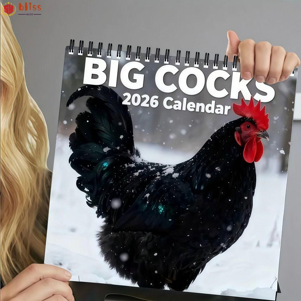 BLLISS Big Roosters Wall Calendar,หนารูปแบบสร้างสรรค์ 2026 Rooster ...