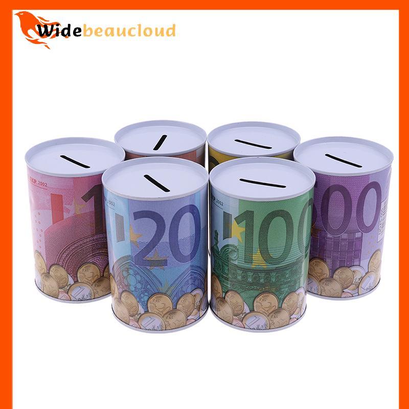 Widebeaucloud Euro Dollar Money Box กระปุกออมสินกระบอกปลอดภัยสําหรับ ...