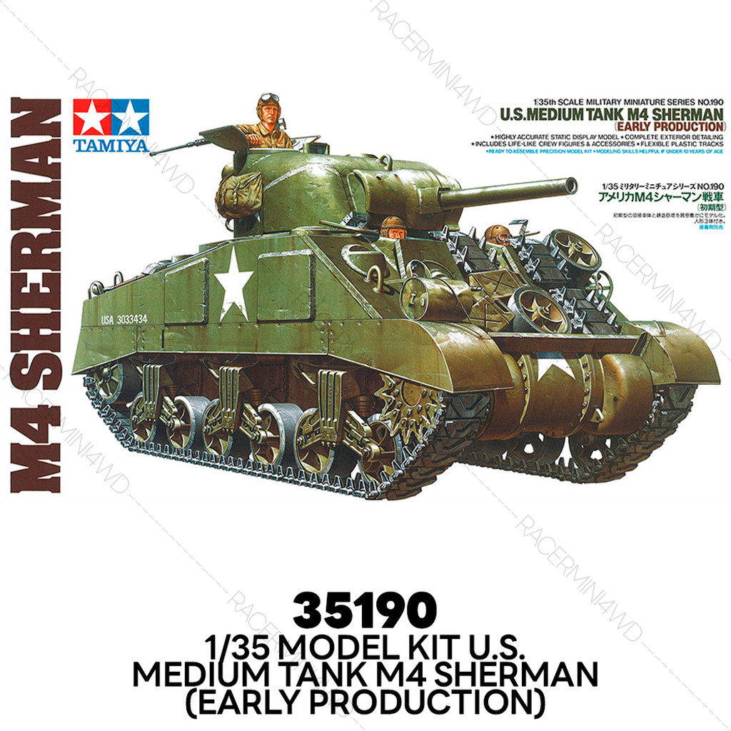 TAMIYA 35190 Model Kit 1/35 U.S. Medium Tank M4 Sherman (Early ...