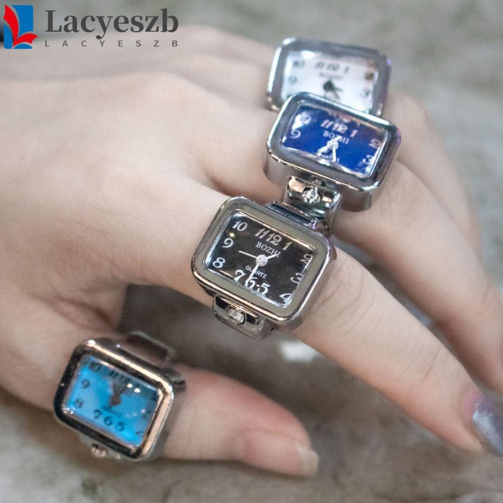 LACYESZB แหวนนาฬิกาเครื่องประดับ, Vintage Square Roman Quartz Watch ...