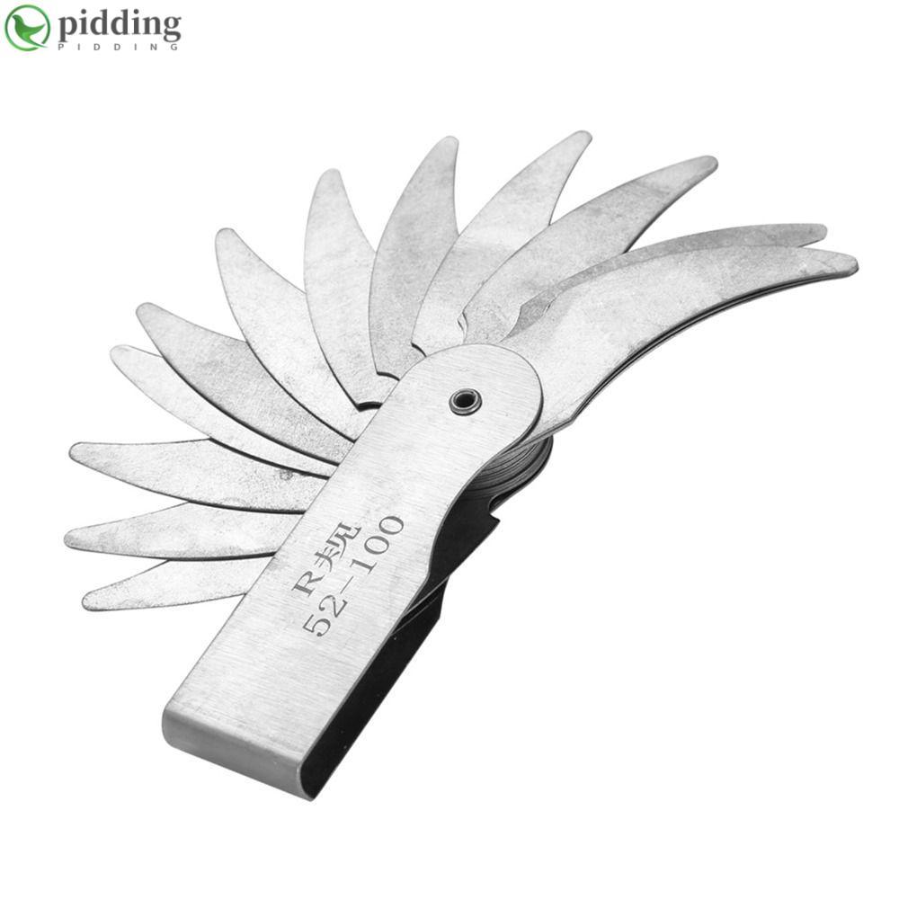 PIDDING ชุดเกจรัศมี, R25-50 มม./R52-100 มม.ช่วง 16 ใบรัศมี Fillet Gauge ...