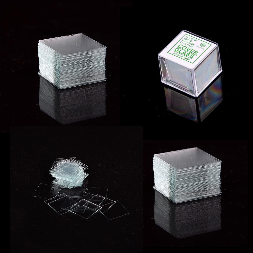 Art 100 ชิ้น Glass Micro Cover Slips 18x18 มม. - กล้องจุลทรรศน์สไลด์ ...