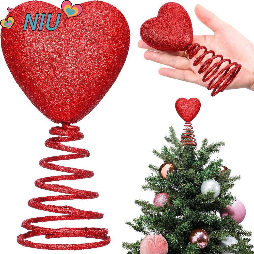 NIUYOUJS ตกแต่งวันวาเลนไทน์, 5 นิ้ว Mini Heart Tree Topper, Coil Spring ...