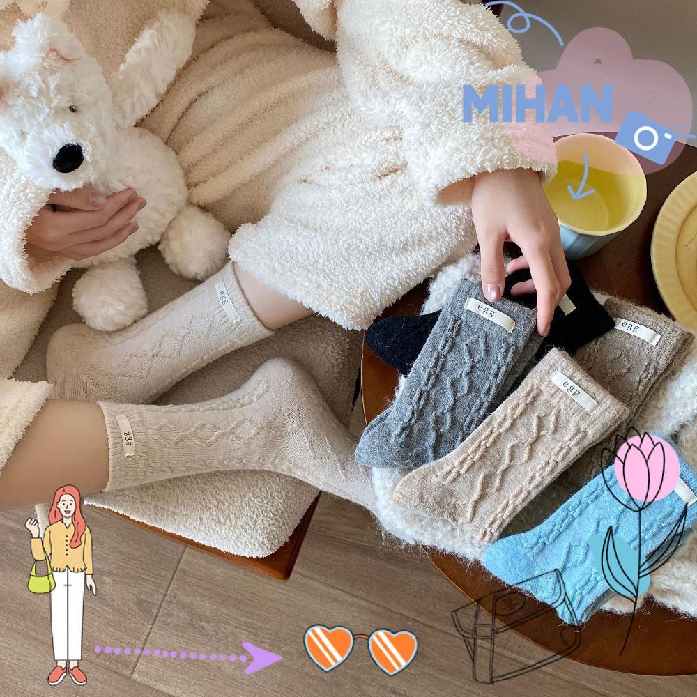 ถุงเท้าฤดูหนาว Mihan สำหรับผู้หญิง ออกแบบเป็นทรงหลอดกลาง มีความหนานุ่ม ...