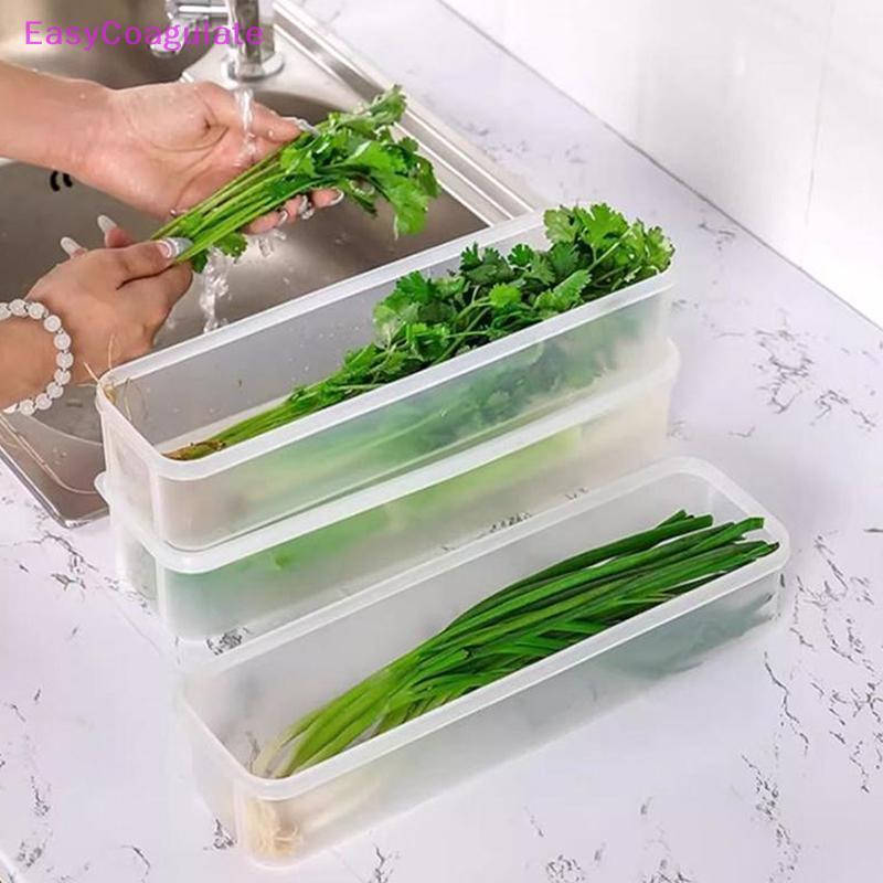 Eas 4 ชิ้นยาวสี่เหลี่ยมภาชนะเก็บอาหารพลาสติกตู้เย็นกล่องอุปกรณ์ครัว Ate ...