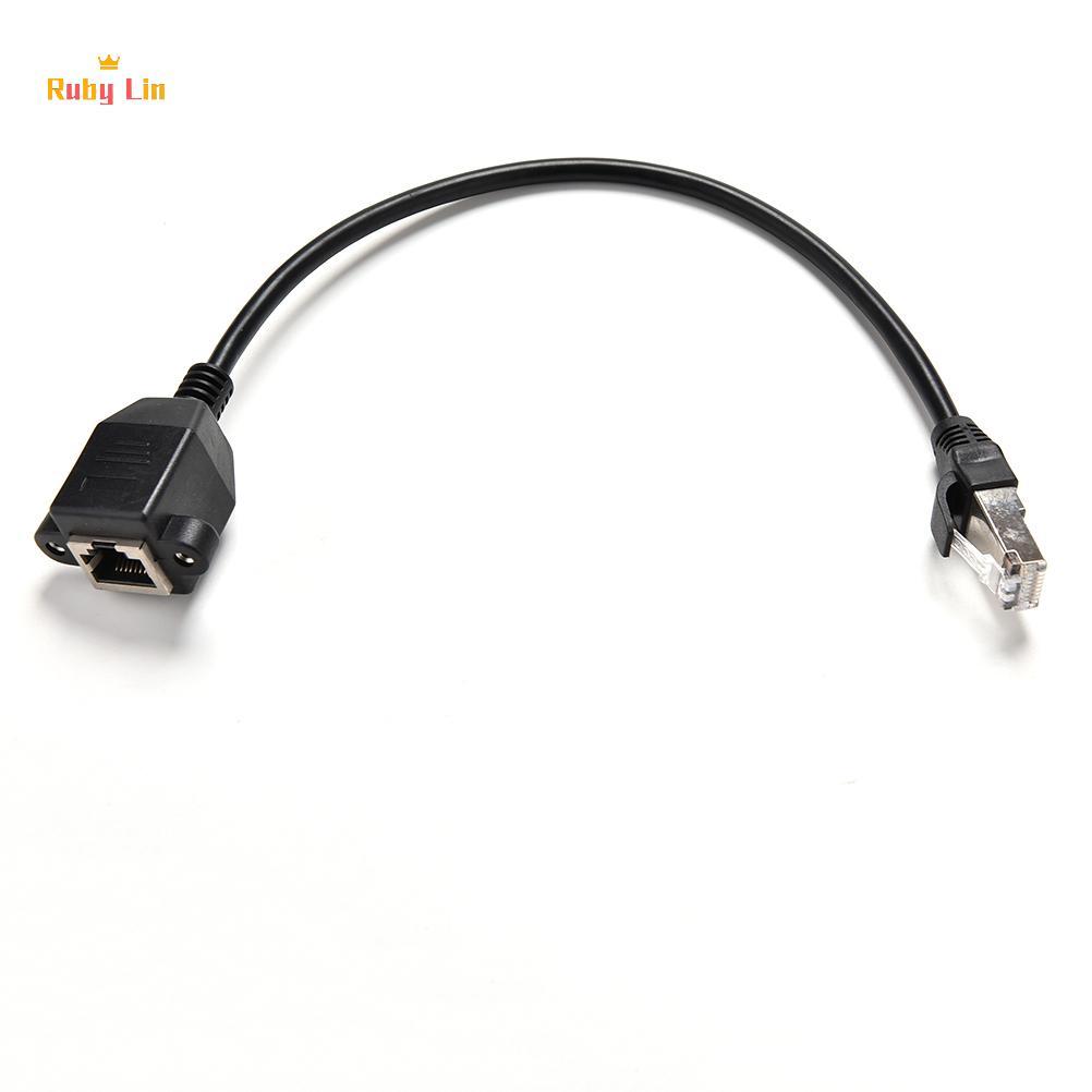 Ruby Lin 1FT RJ45 แผงสกรูชายหญิง Mount Ethernet LAN เครือข่ายสายต่อ ...