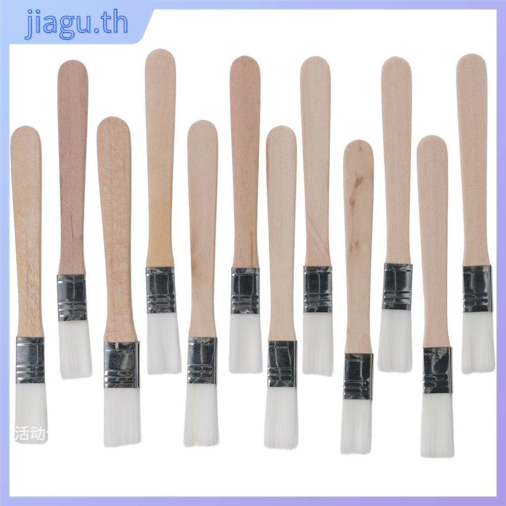 JIAGU 1/12 ชิ้นเครื่องมือจิตรกรรม, แปรงทาสีไนลอน 0.5 นิ้ว, ผนังด้ามไม้ ...
