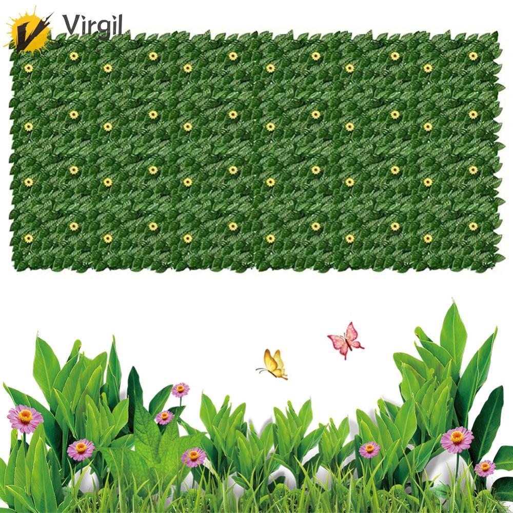 [Virgil.th] รั้วความเป็นส่วนตัว Faux พร้อมดอกไม้ Ivy Vine Leaf Hedges ...