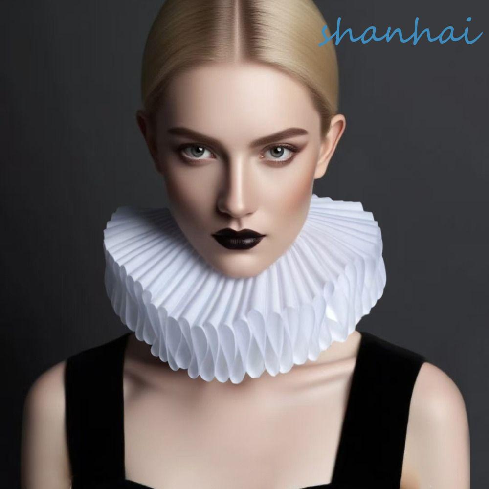 SHANHAI Shakespeare Neck Ruffled Collar, Elegant Opera Renaissance Fal ...