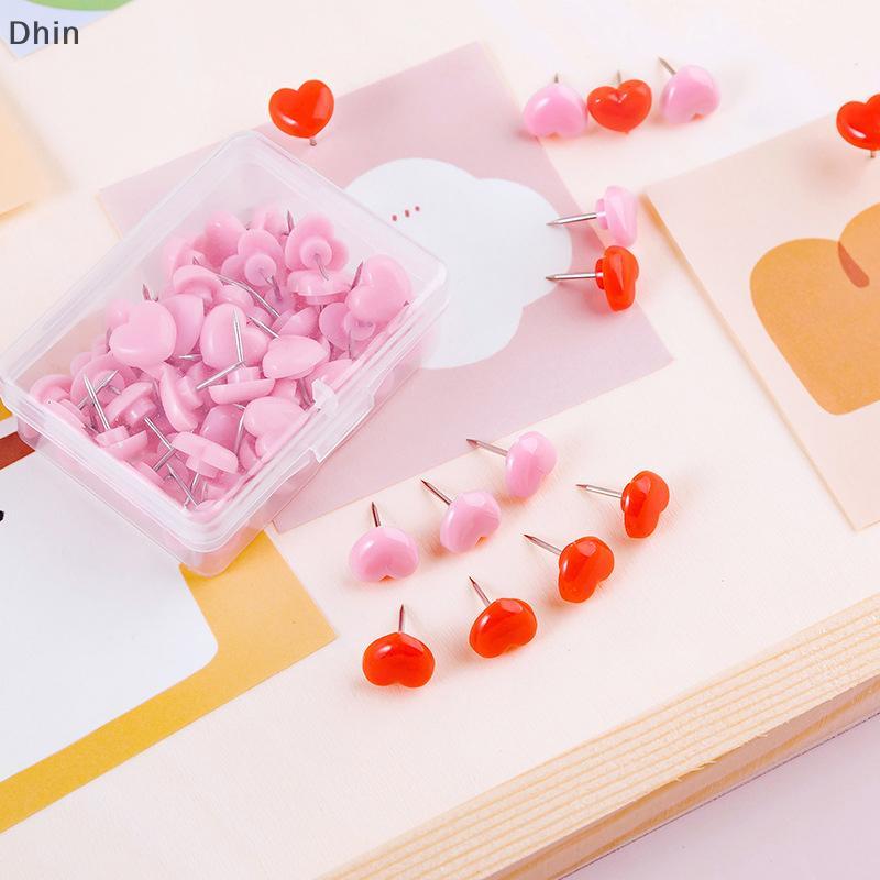 [Dhin] Ins Love Heart Shape Push Pins ความปลอดภัยสี Push Pin Cork Board ...