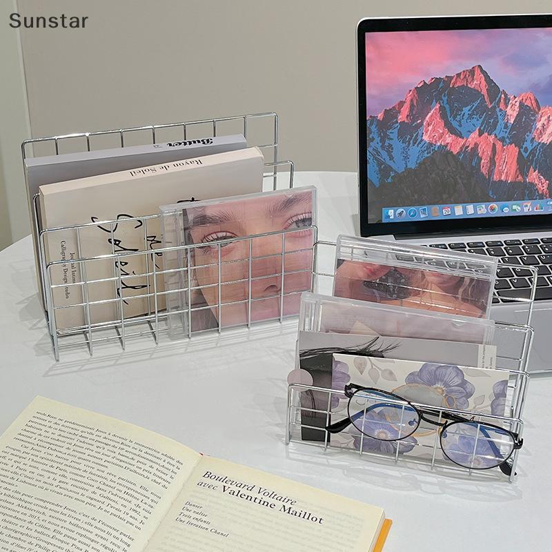 Sunstar Ins Minimalist Iron Desktop Storage Ra Organizer ตารางโลหะจัด ...