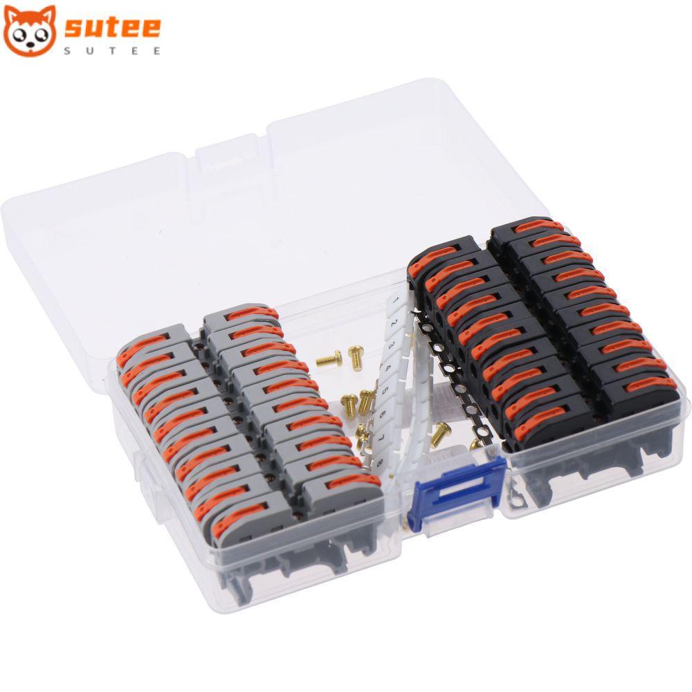 SUTEE 20 ชิ้น DIN Rail Terminal Blocks Kit, Universal 32A 400V Power ...