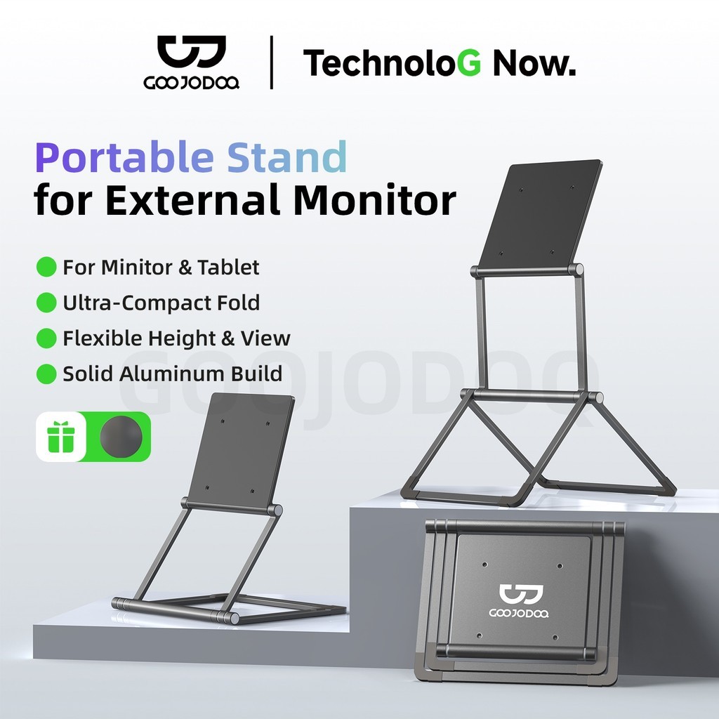 GOOJODOQ External Monitor Portable Stand Ultra-Compact Fold Flexible ...