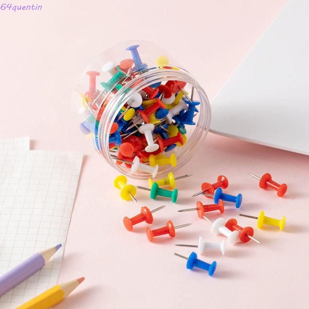 QUENTIN 100PCS Board Tacks Push Pins, ปุ่ม Pins Cork Board Pushpin ...