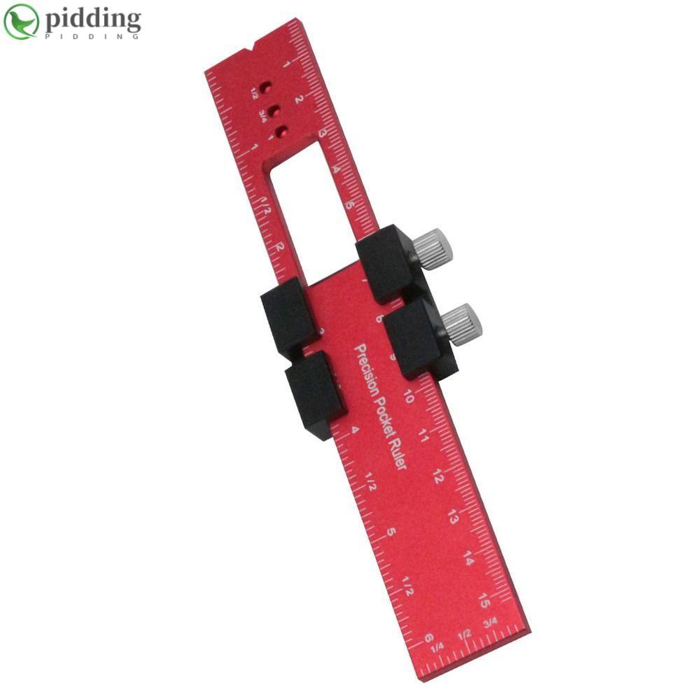 PIDDING 3 ชิ้น Precision Pocket Ruler Set, Slide Stop / เลื่อนหยุดนิ้ว ...