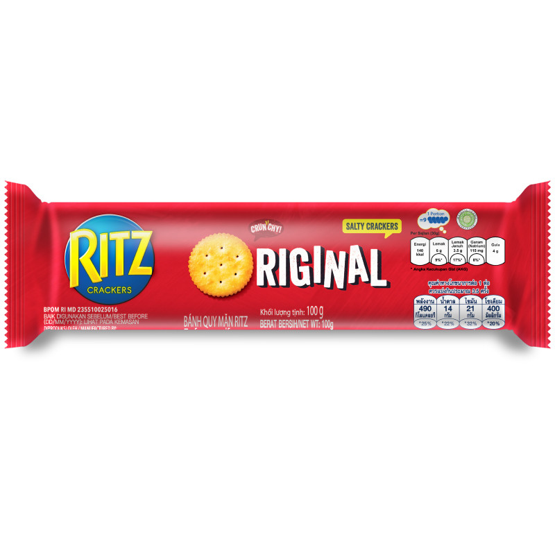 ริทซ์แครกเกอร์ 100กรัม Ritz Cracker 100g. [หมายเลขบาร์โค้ด ...