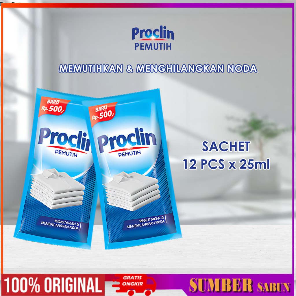 Proclin Liquid Bleach 25ml เนื้อหา 12 | สารฟอกขาวเสื้อผ้าที่ทรงพลัง ...